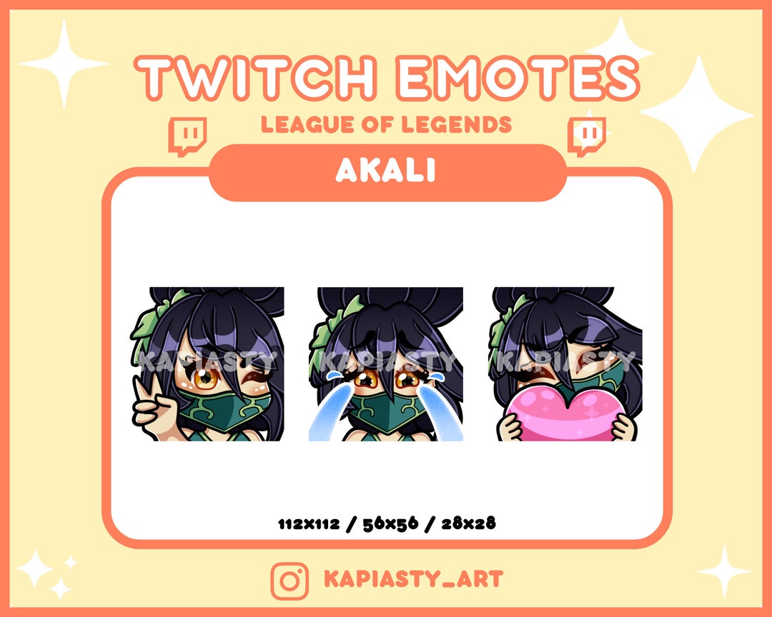 Akali Emotes | Lol League of Legends Akali for Twitch/discord 3 Pack ...