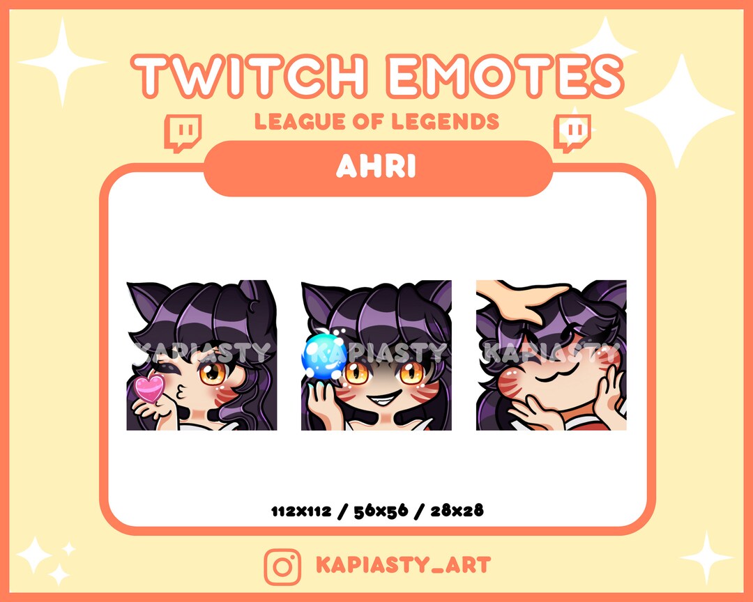 Ahri Emotes / LoL League of Legends Ahri para Twitch/Discord 3 pack ...