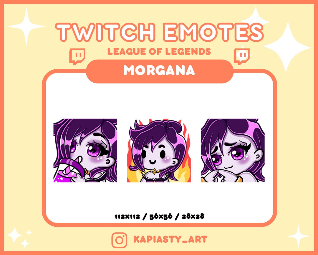 Morgana Lol Emotes for Twitch/discord | 3 Pack (PNG Digital Download ...