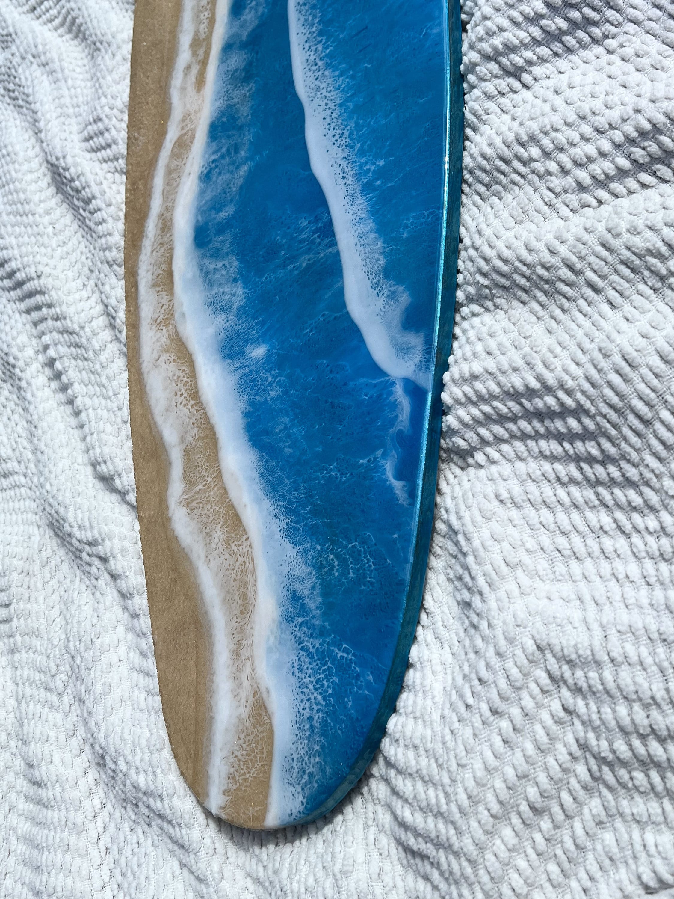 Custom Beach Resin Surfboard Wall Art, Ocean Wood Decor, Coastal ...