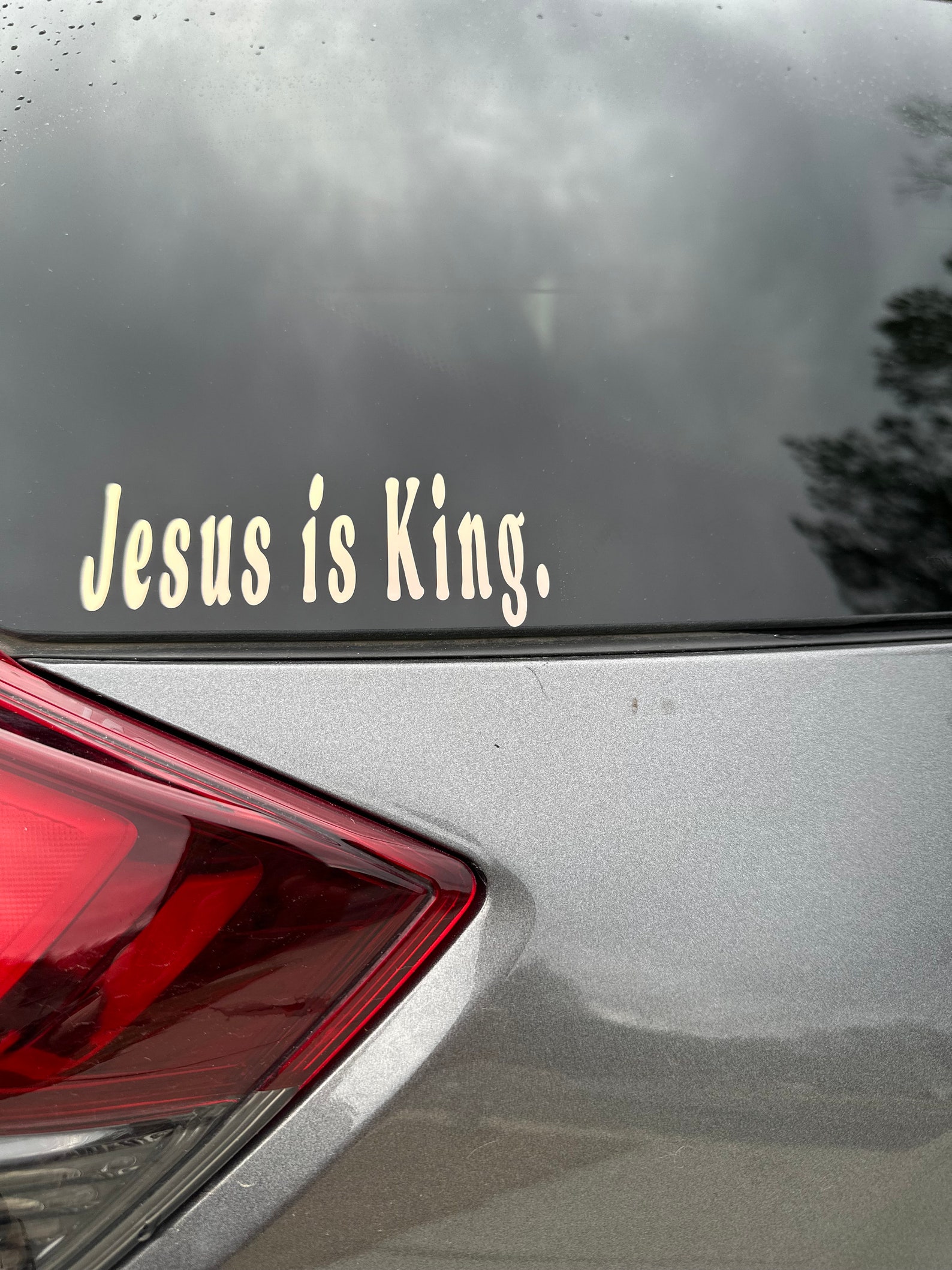 Jesus is King Car Decal, Jesus Window Sticker, Christian Car Decal ...