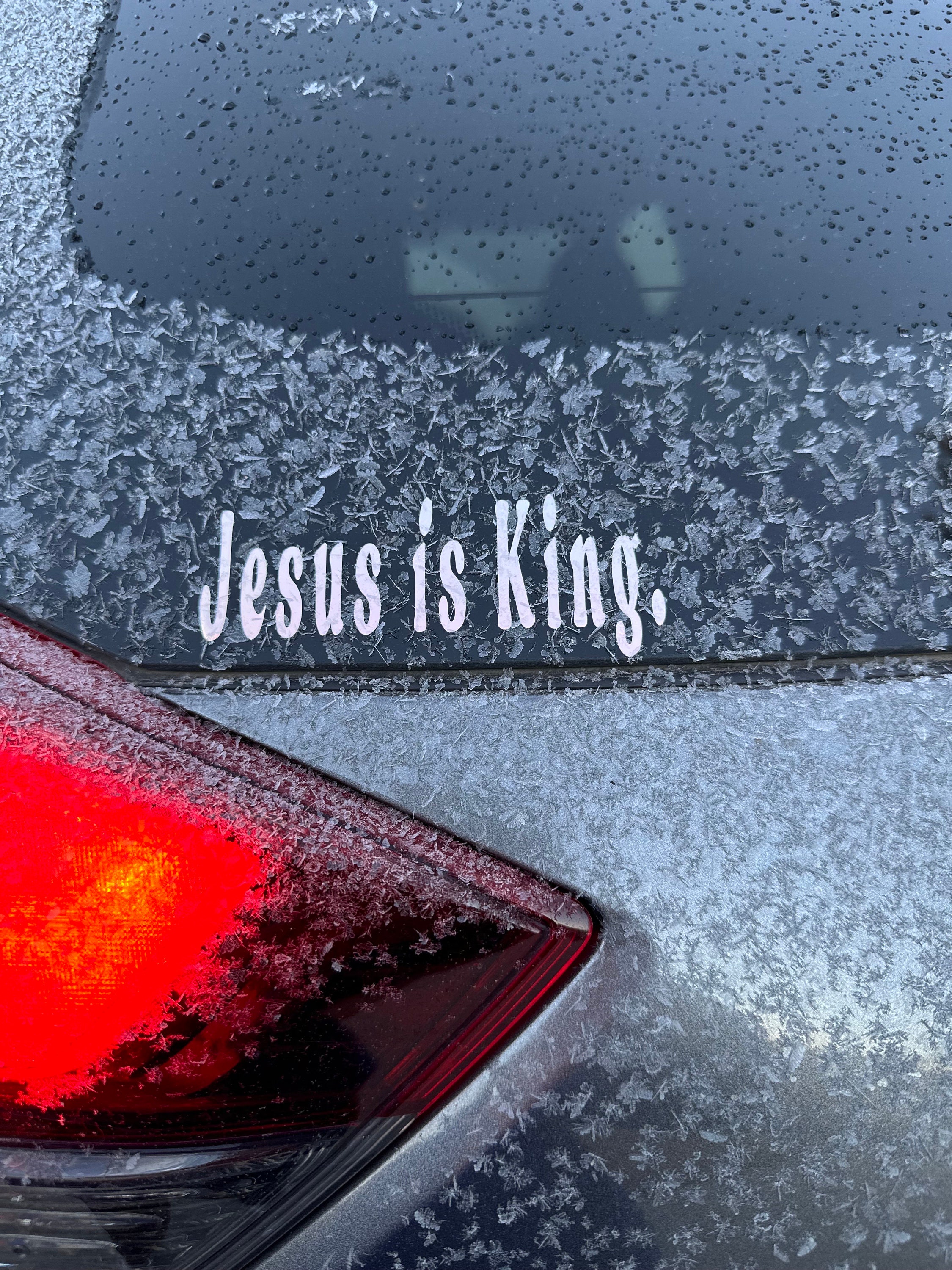 Jesus is King Car Decal, Jesus Window Sticker, Christian Car Decal ...
