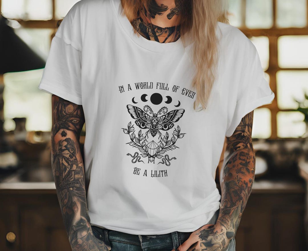 Witchy Moth Lilith Tee, Wiccan Snake Eve Shirt, Witch Aesthetic Tee ...