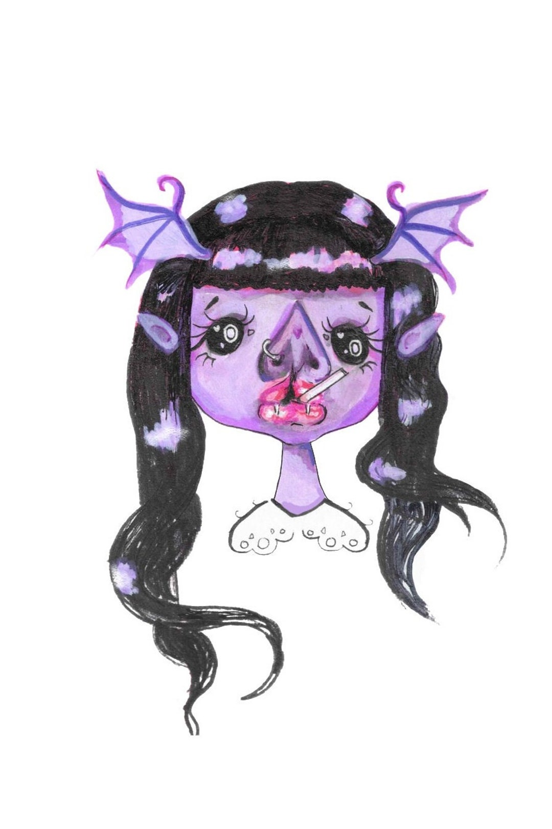 Batty Baddie Original Print - Etsy