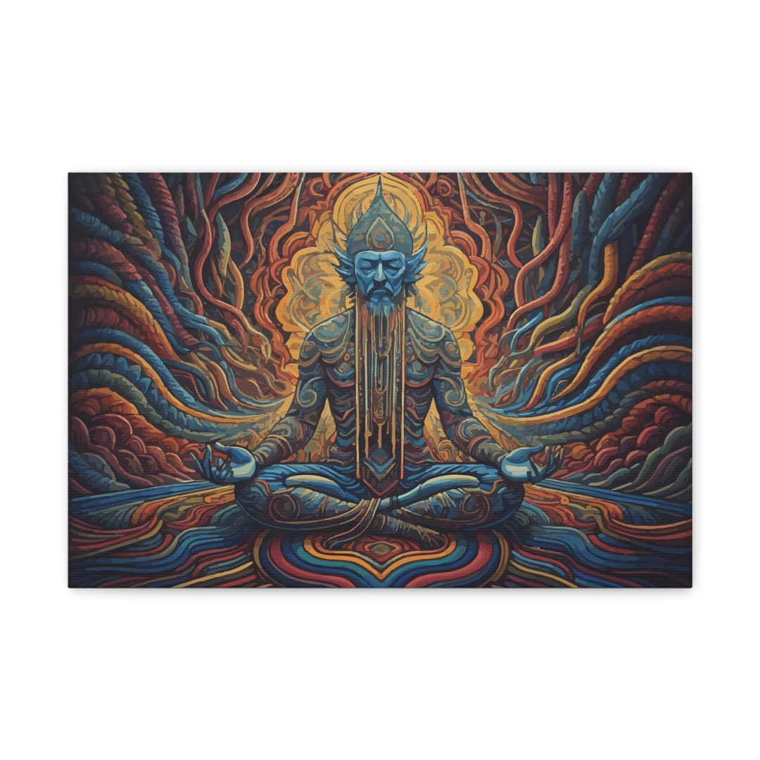 Meditating Guru Canvas Print: Colorful Spiritual Art - Etsy