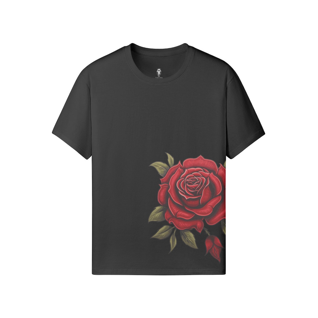 Rose Black T-shirt - Etsy