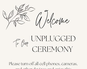 Unplugged Ceremony Wedding Sign - Etsy