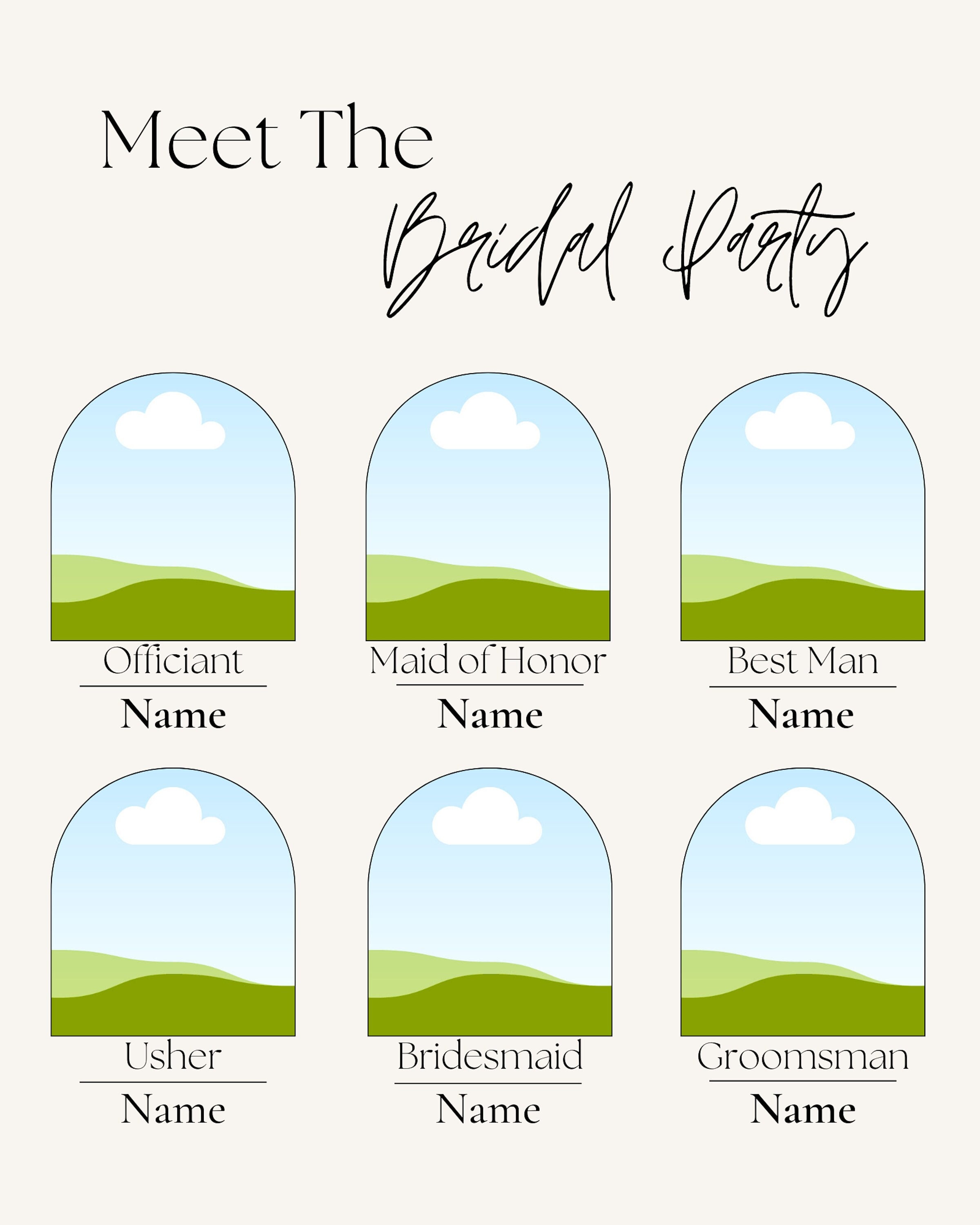 Meet the Bridal Party Flyer - Customizable - Etsy
