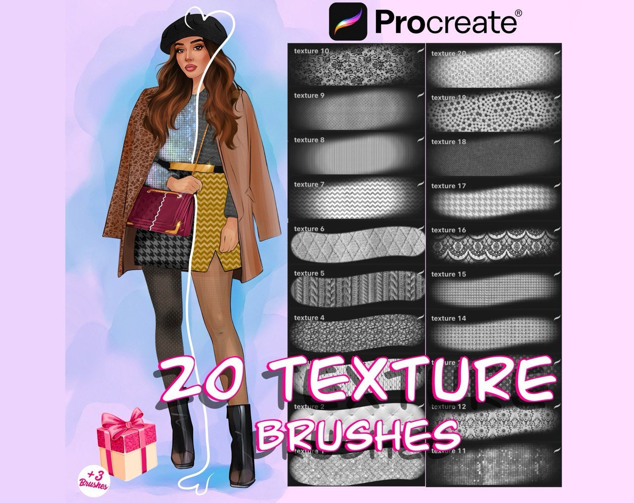 Procreate Texture Brushes. Fabric Clothes Procreate Brushes. Garment Outfit Apparel Textile ...