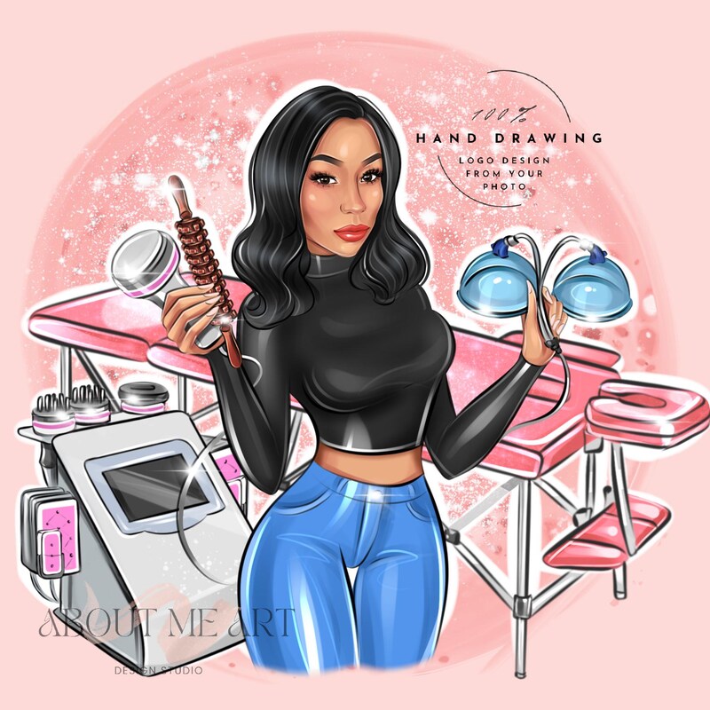 Esthetician Cartoon Logo - Etsy