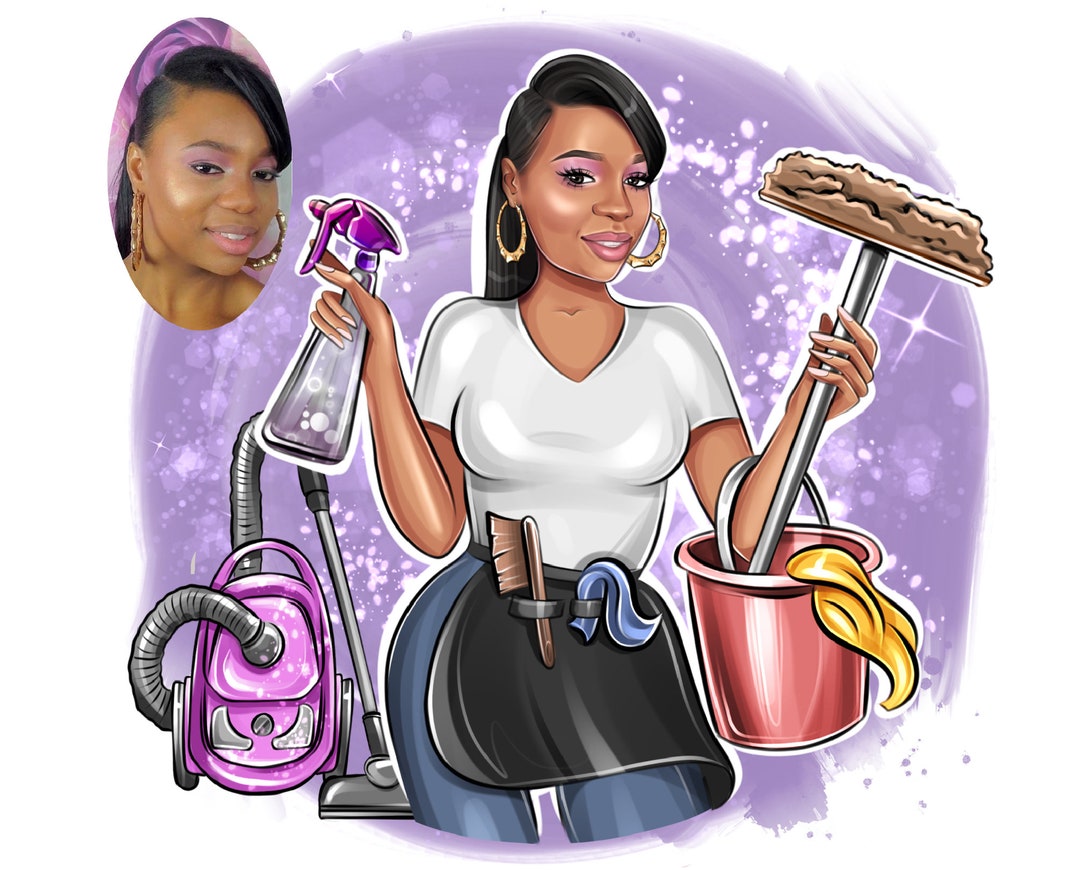 Cartoon Cleaner Logo - Customizable and Fun Design for Your Cleaning ...