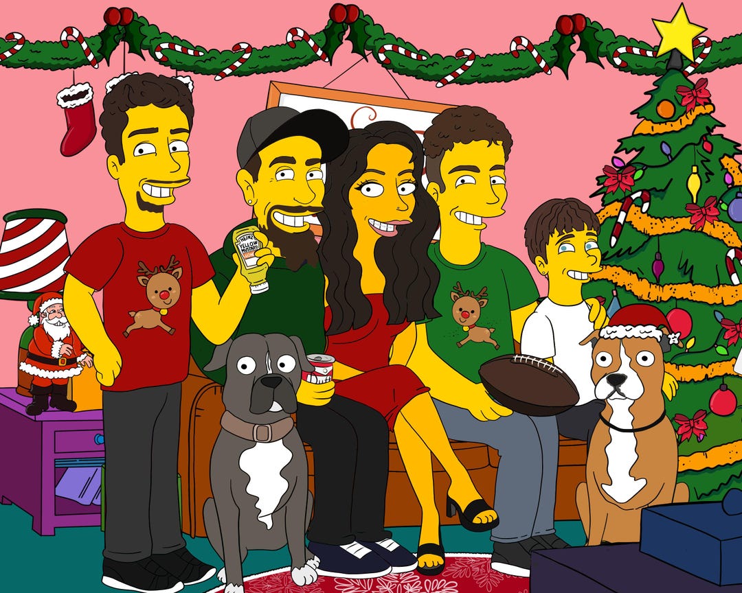 Simpsons Portrait Framed, Simpsons Family Portrait, Simpsonized ...