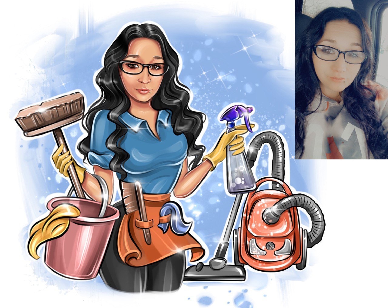 Cartoon Cleaner Logo - Customizable and Fun Design for Your Cleaning ...