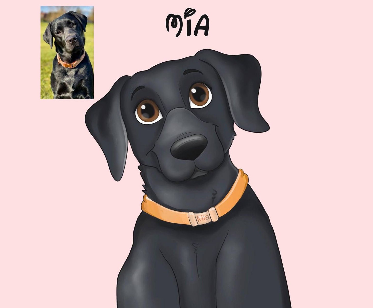 Custom Cartoon Dog Portrait Digital File Personalized Gift for Dog ...