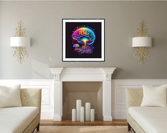 Neuro Flowers Rainbow Brain Autism Art Inclusion Digital - Etsy