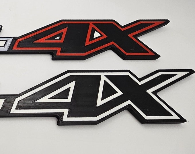 11.5 Inch Flat Lettering 3D Printed Pro-4x Logo Emblem in 2 OR 4 Colors ...