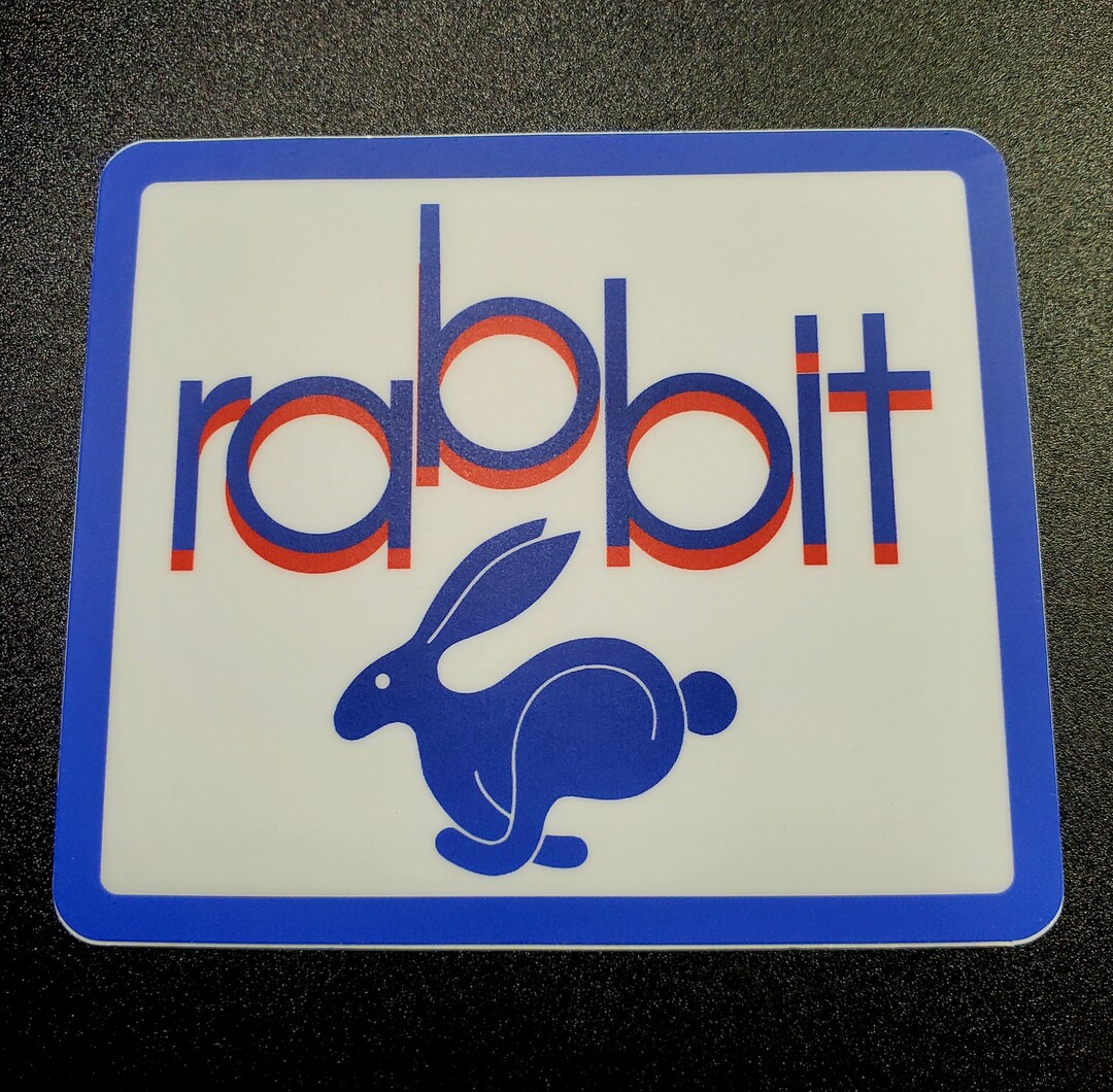 VW Retro Rabbit Sticker Blue and Red - Etsy