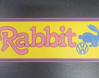VW Retro Rabbit Sticker Grey and Blue - Etsy