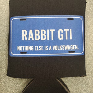 VW Retro Rabbit License Plate Design Can Koozie - Etsy