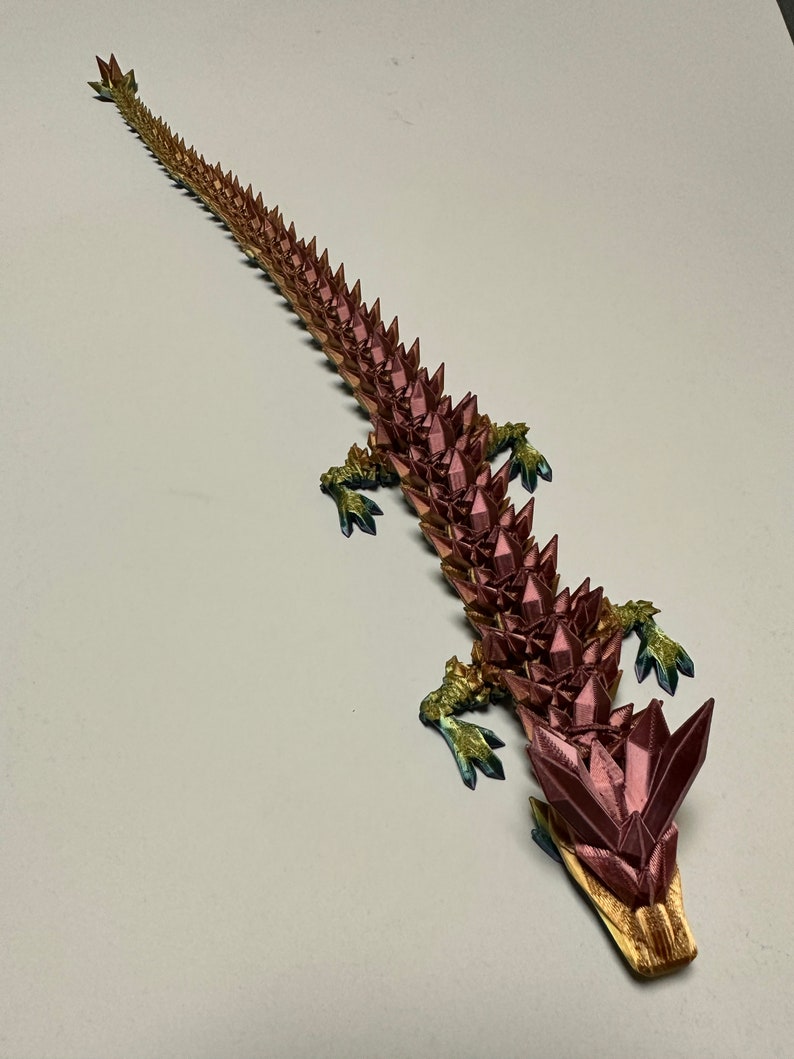 3D Printed Articulated Crystal Dragon Fidget Toy - Etsy