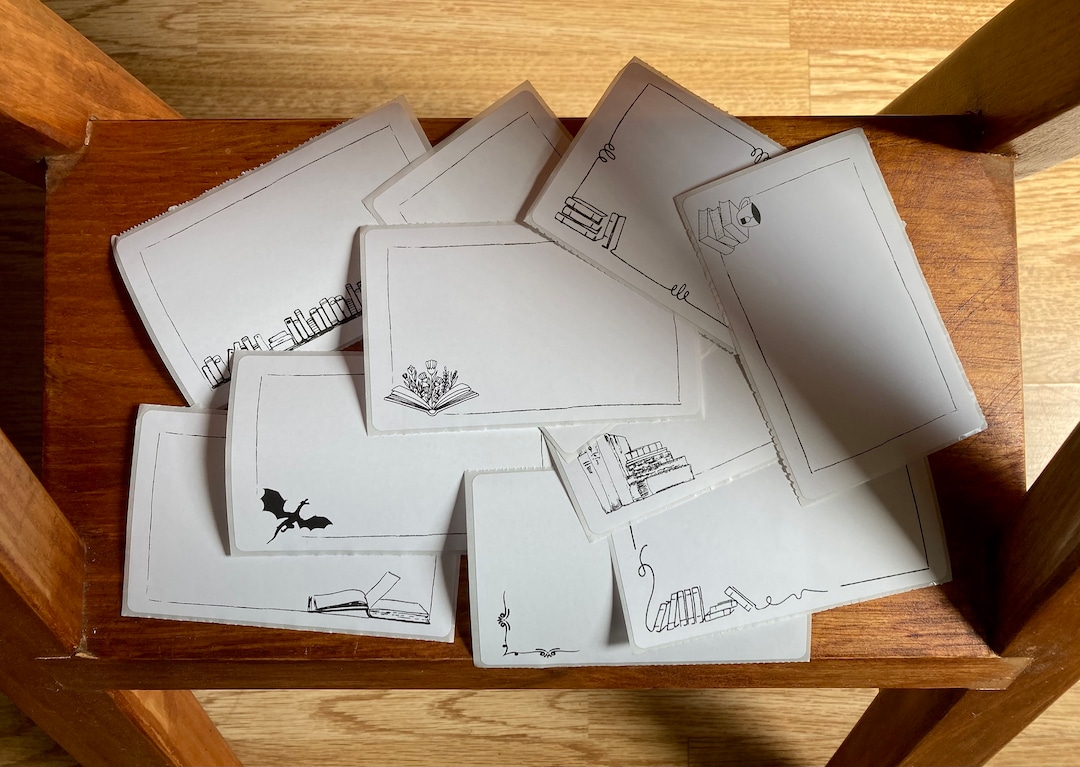 10 Mixed Bookish Bookplate Stickers - Author Signature - Book ...