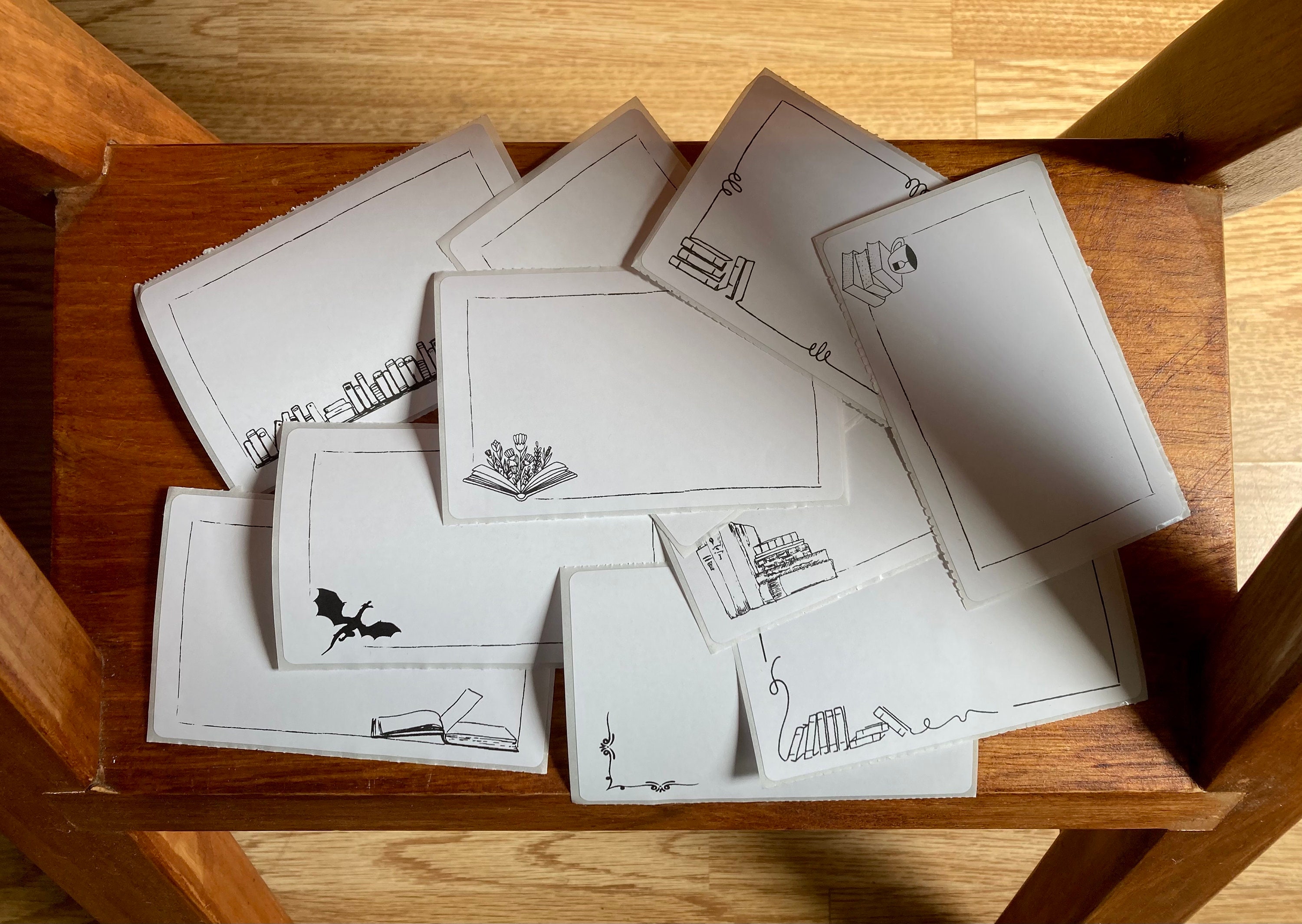 10 Mixed Bookish Bookplate Stickers - Author Signature - Book ...