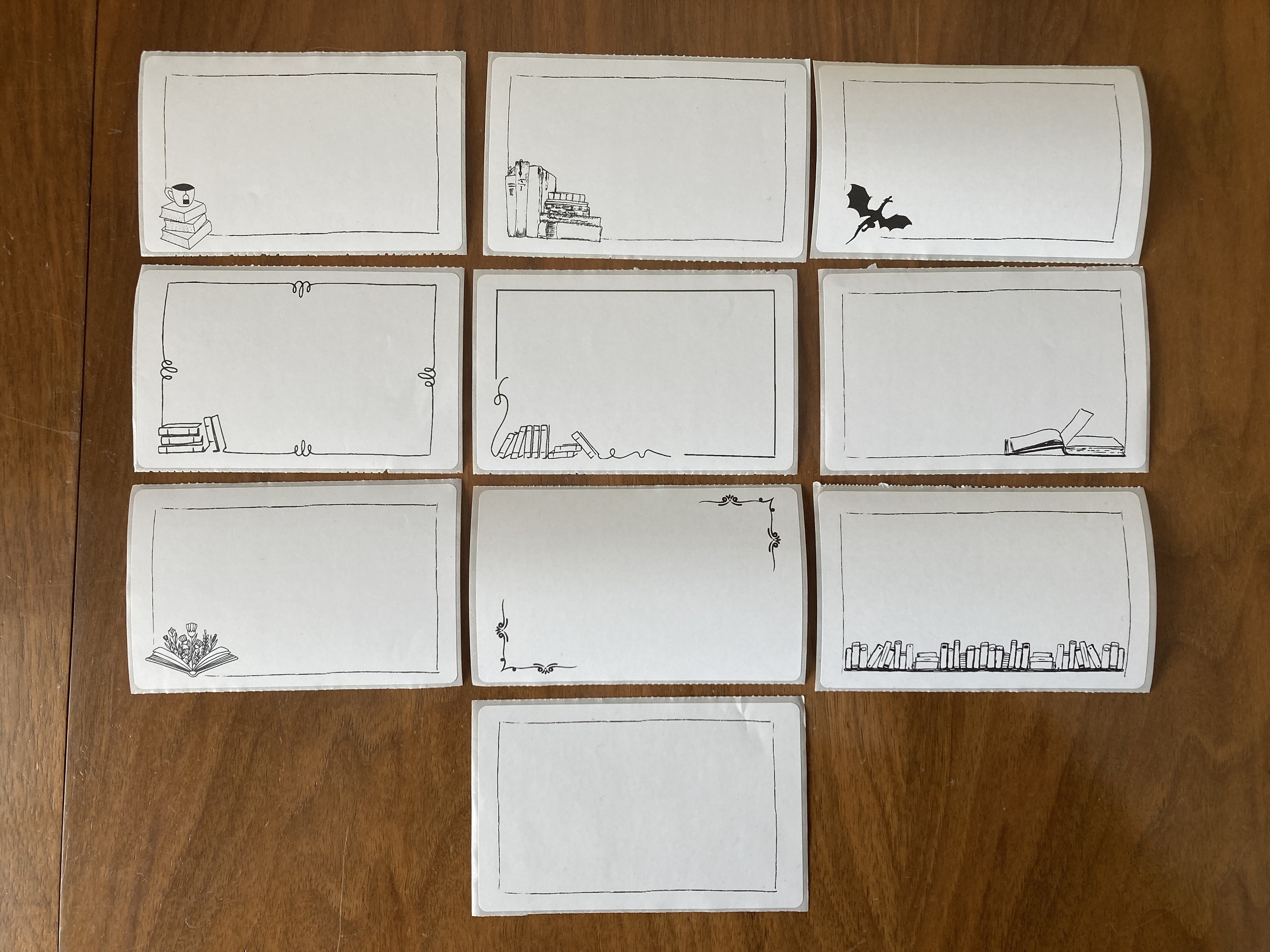 10 Mixed Bookish Bookplate Stickers - Author Signature - Book ...