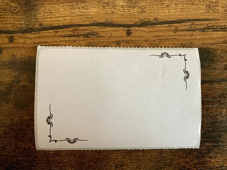 10 Bookplate Stickers - Simple Corner Border - Author Signature - Book ...