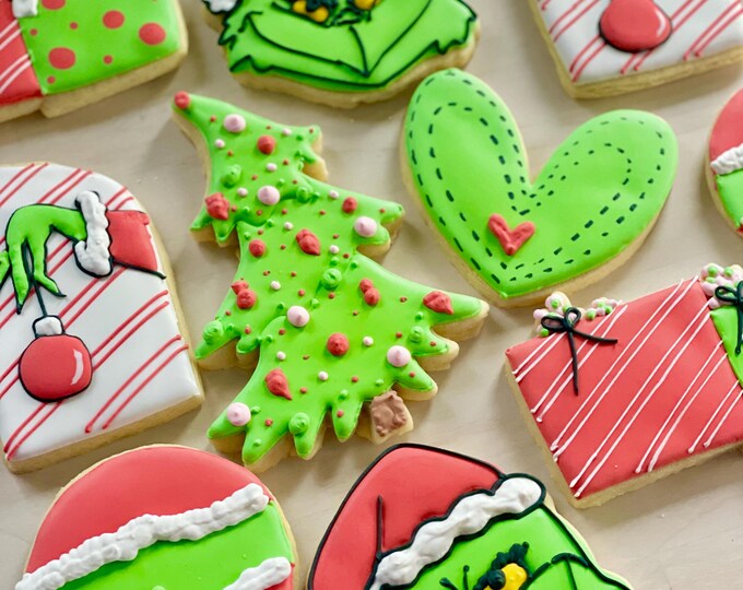 Grinchmas Cookies 1 Dozen - Etsy