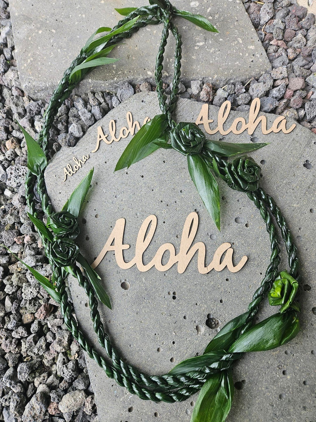 Hawaiian Wedding Lei for Groom and Best Man Hawaii Wedding Flowers Real Green Lei for Weddings ...