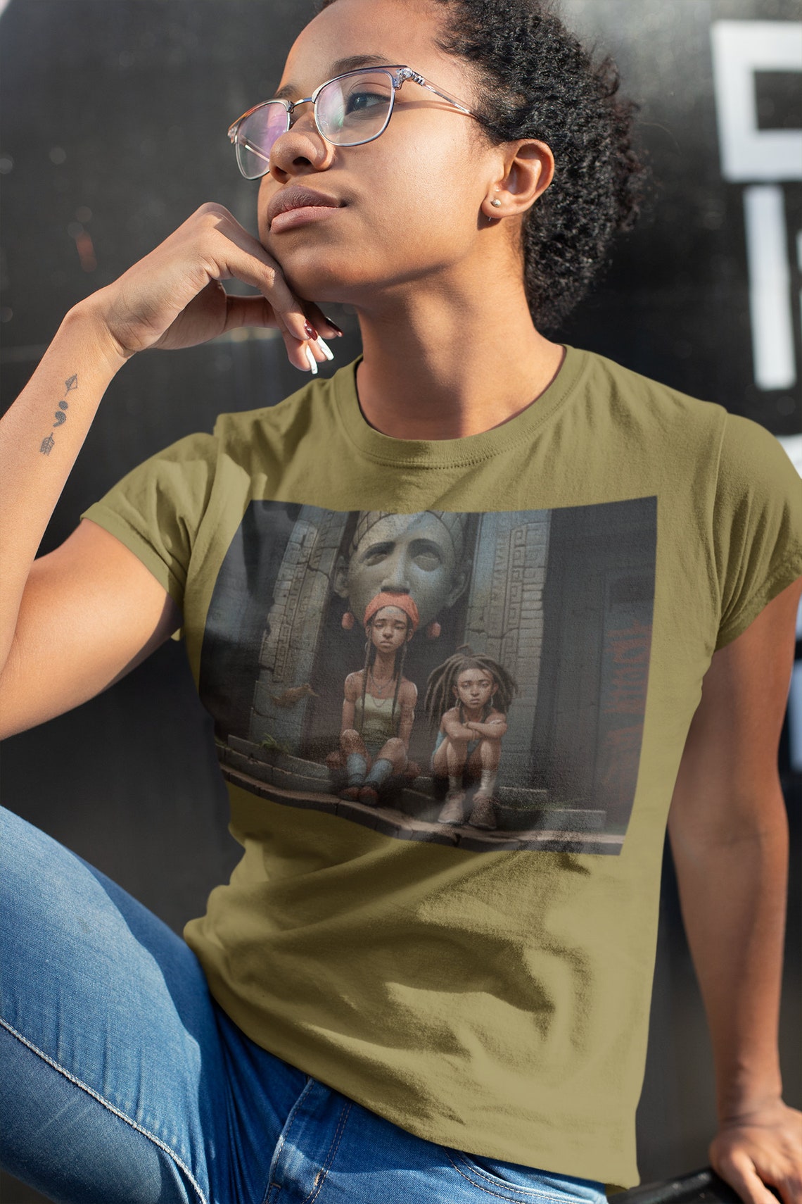 Urban Fantasy Anime Duo on a T-shirt/unisex Jersey Short Sleeve Tee ...