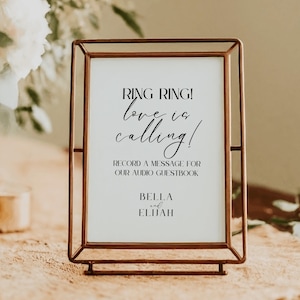 Audio Guestbook Phone Sign Template, Voicemail Guest Book, Wedding ...