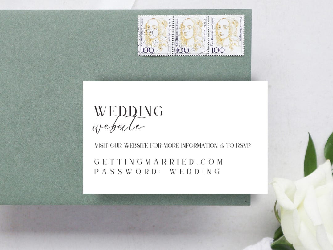 Wedding Website Card Template, Wedding Invitation Insert RSVP Card ...