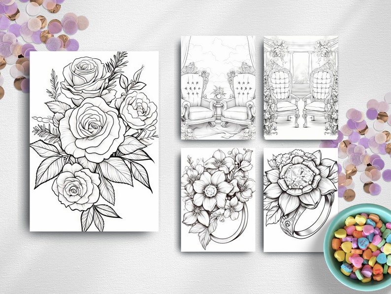 Wedding Coloring Pack, Kids Colouring Book, Reception Activity Pack for ...