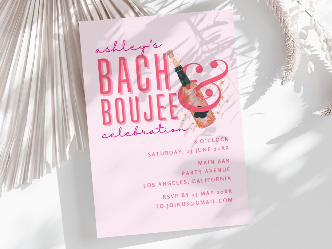 Bach and Boujee Bachelorette Party Invite, Hen Do Save the Date ...