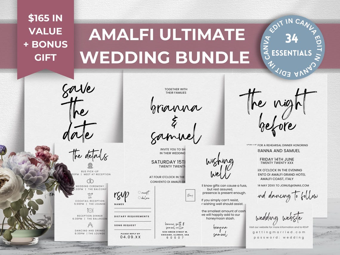 Intimate Wedding Invitation Template, Small Wedding Invite, Micro ...