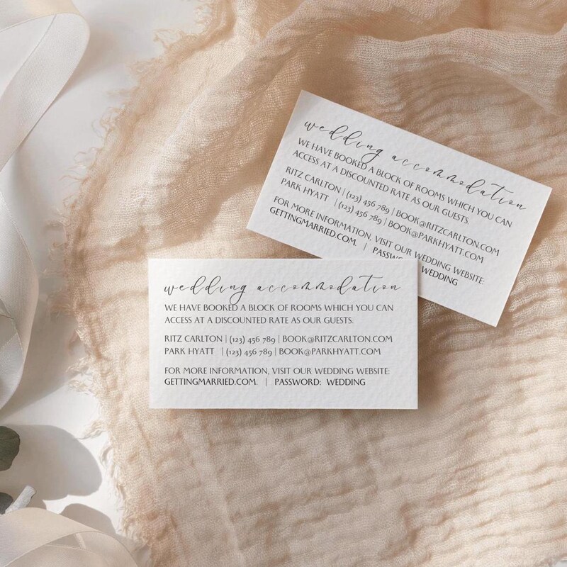 Accommodation Cards - Etsy