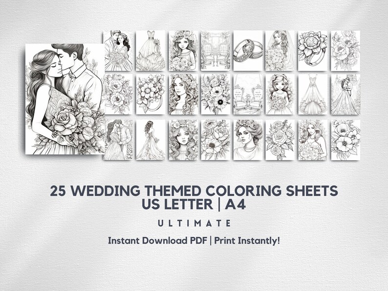 Wedding Coloring Pack, Kids Colouring Book, Reception Activity Pack for ...