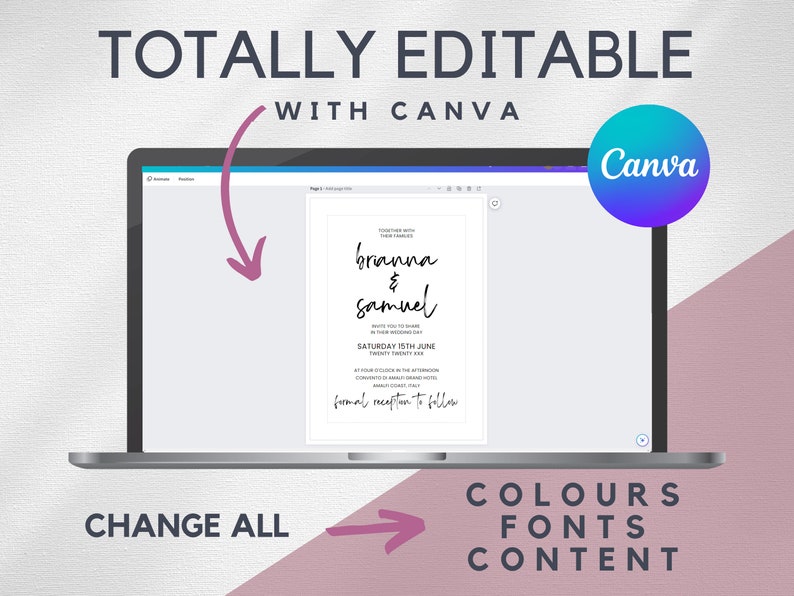 Intimate Wedding Invitation Template Small Intimate Wedding - Etsy