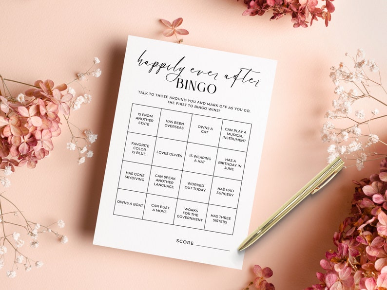 Wedding Bingo Game Printable, Find the Guest Party Game, Happily Ever ...