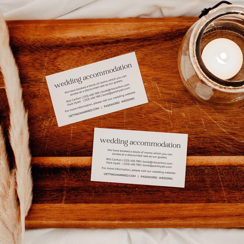 Accommodation Cards - Etsy