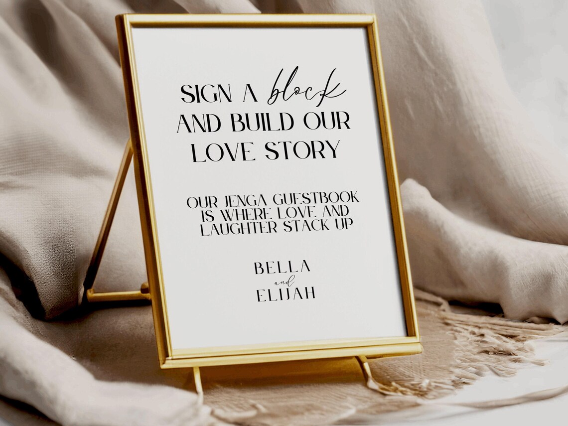Printable Jenga Guest Book Sign Template, Sign a Jenga Sign, Sign a ...