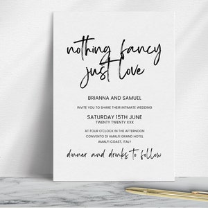 Intimate Wedding Invitation Template Small Intimate Wedding - Etsy