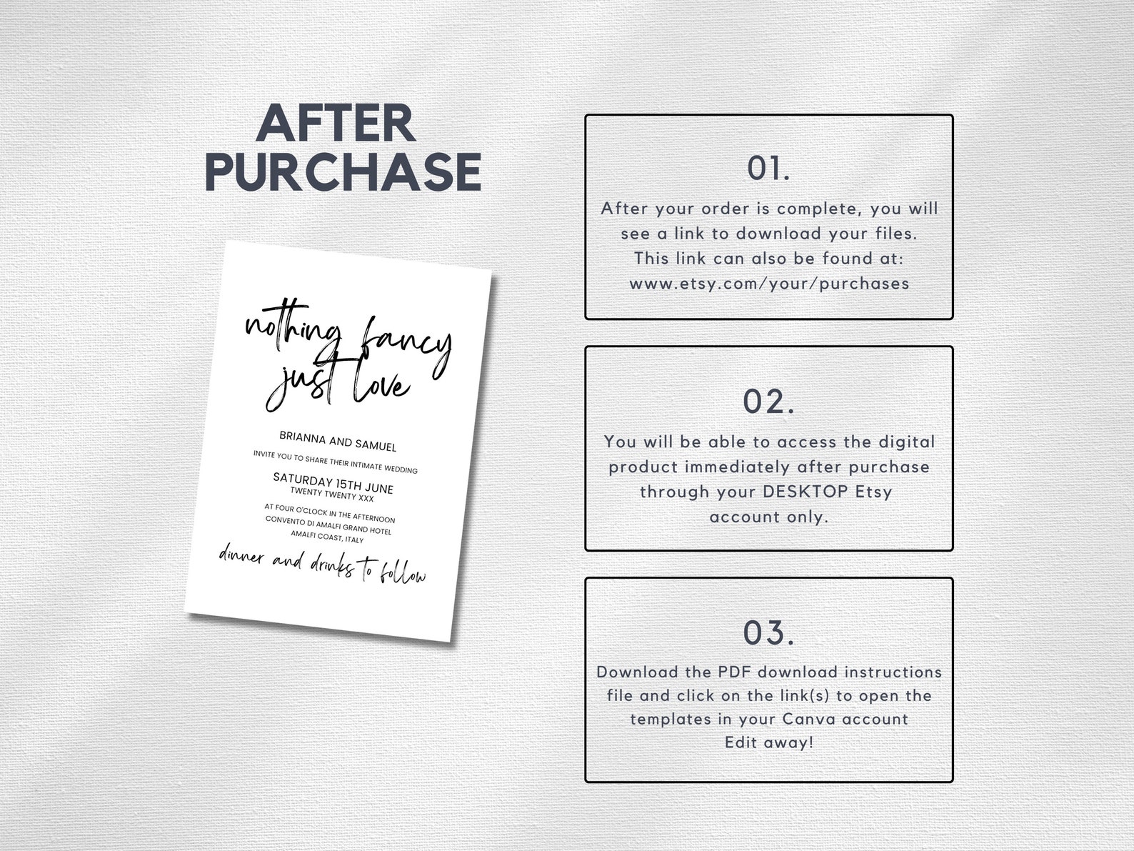 Intimate Wedding Invitation Template Small Intimate Wedding - Etsy