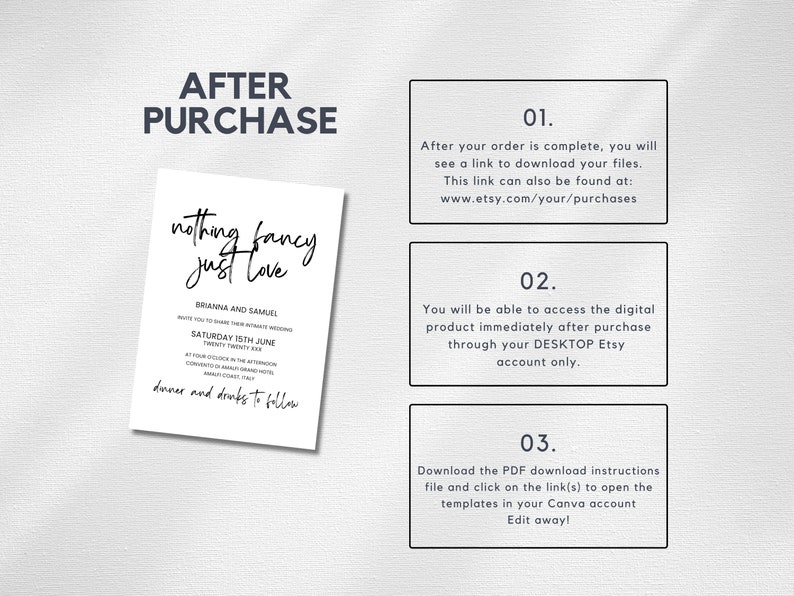 Intimate Wedding Invitation Template Small Intimate Wedding - Etsy