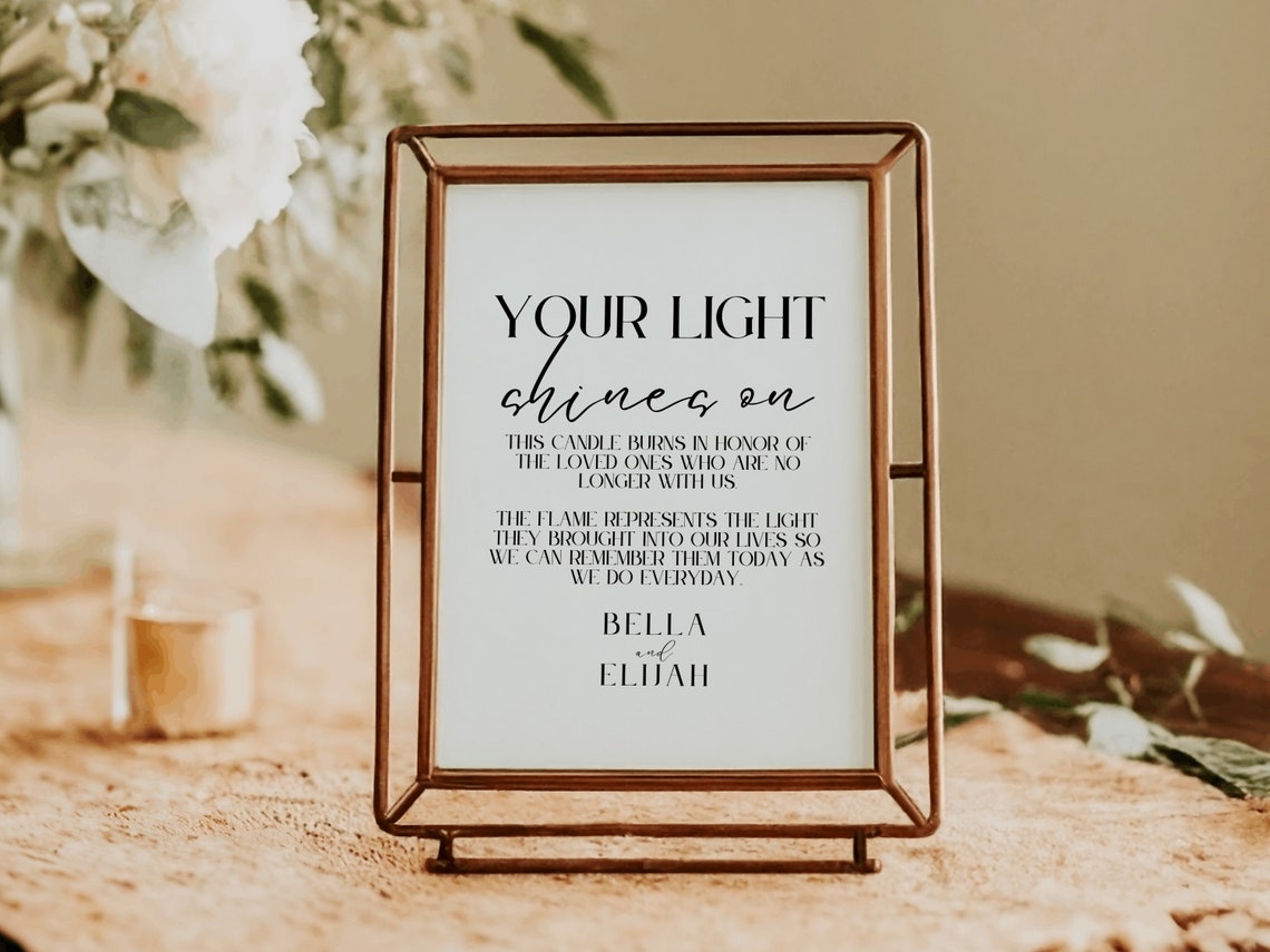 This Candle Burns in Loving Memory Wedding Sign, Memorial Candle Sign ...