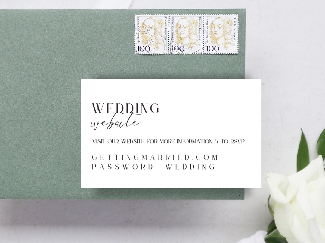 Wedding Website Card Template, Wedding Invitation Insert RSVP Card ...