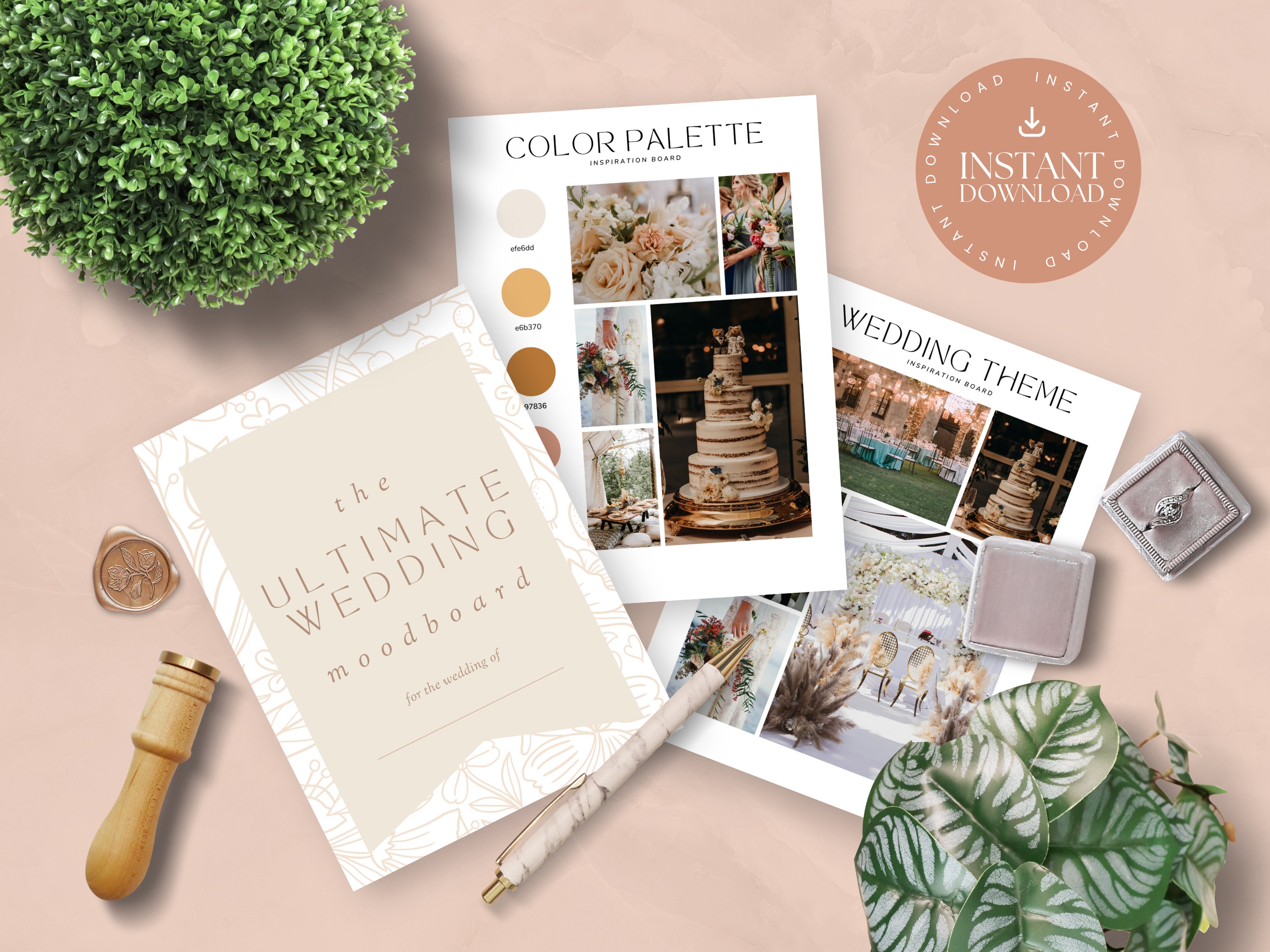 Wedding Vision Board Template Wedding Moodboard Planner - Etsy
