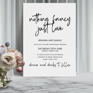 Intimate Wedding Invitation Template Small Intimate Wedding - Etsy