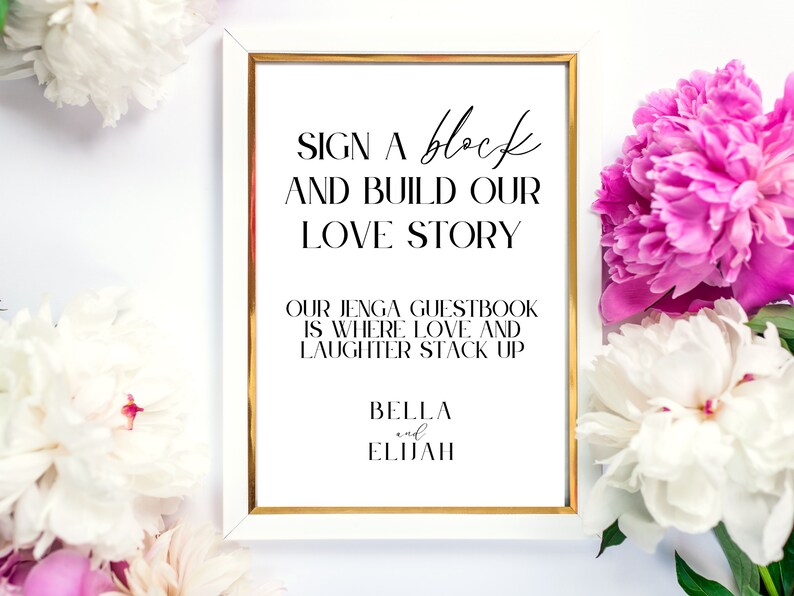 Printable Jenga Guest Book Sign Template Sign a Jenga Sign - Etsy